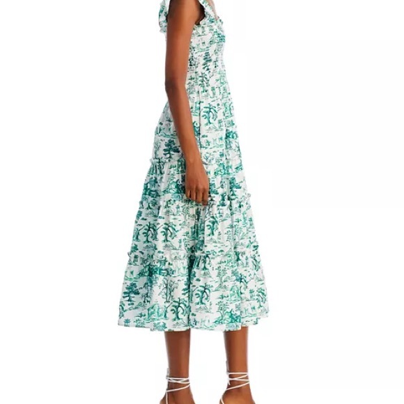 Aqua Calypso Tiered Smocked Dress
